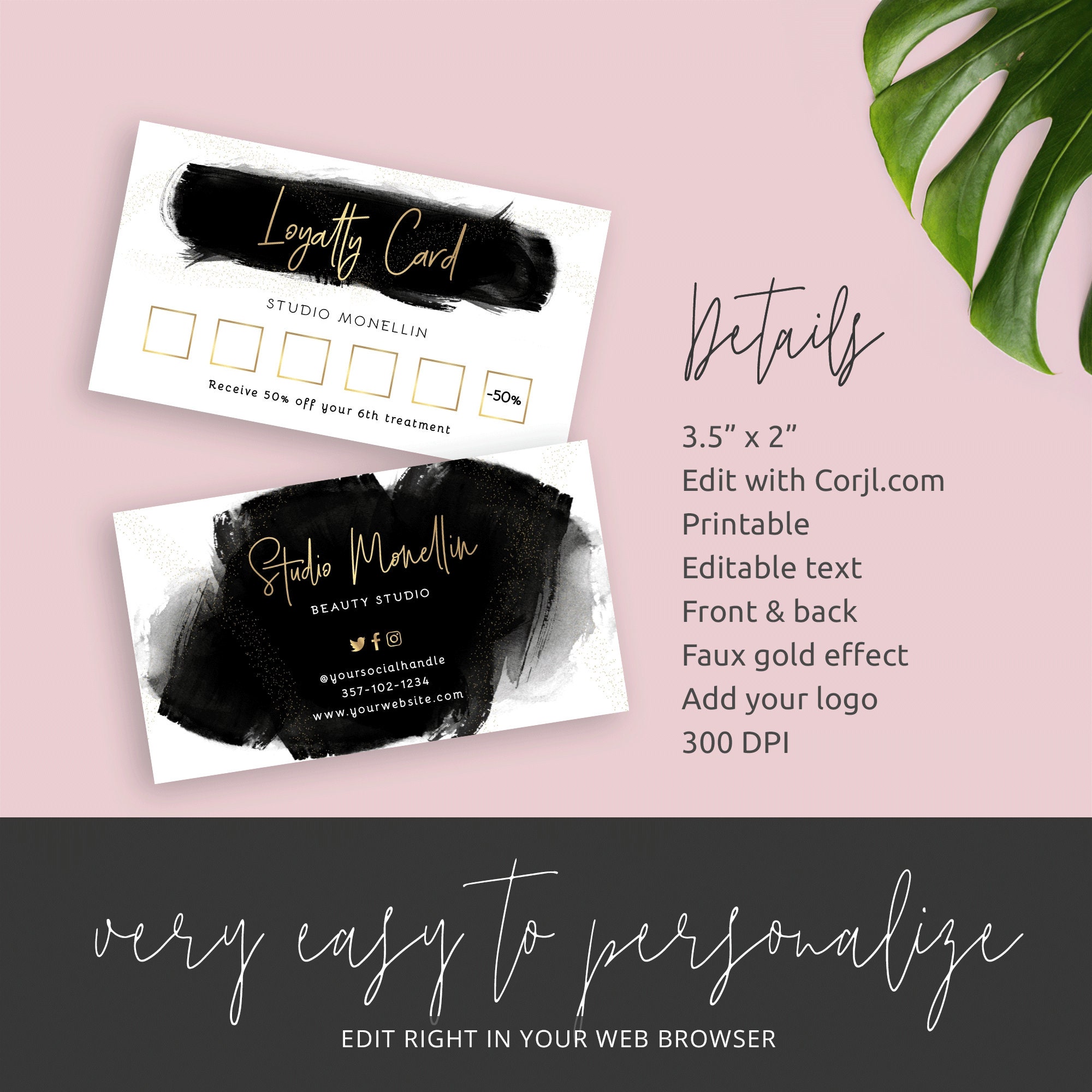 Editable Loyalty Card Design Printable Loyalty Card Template - Etsy Canada