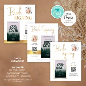 Book Launch Table Sign Template, Custom Book Signing 8x10" Poster ...
