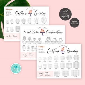 Wedding Cake Cutting Guides Template, Instant Party Cakes Cutting ...