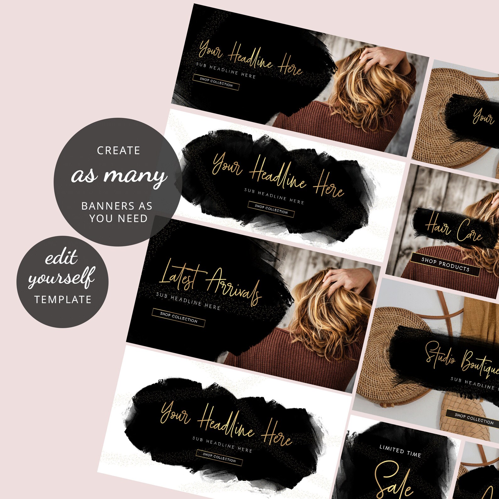 DIY Web Banners, Editable Website Banner Templates, Website Branding ...