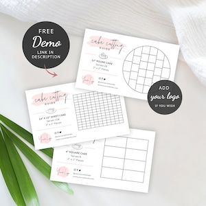 Printable Cake Cutting Guides, Editable Wedding Cakes Cutting Guides ...