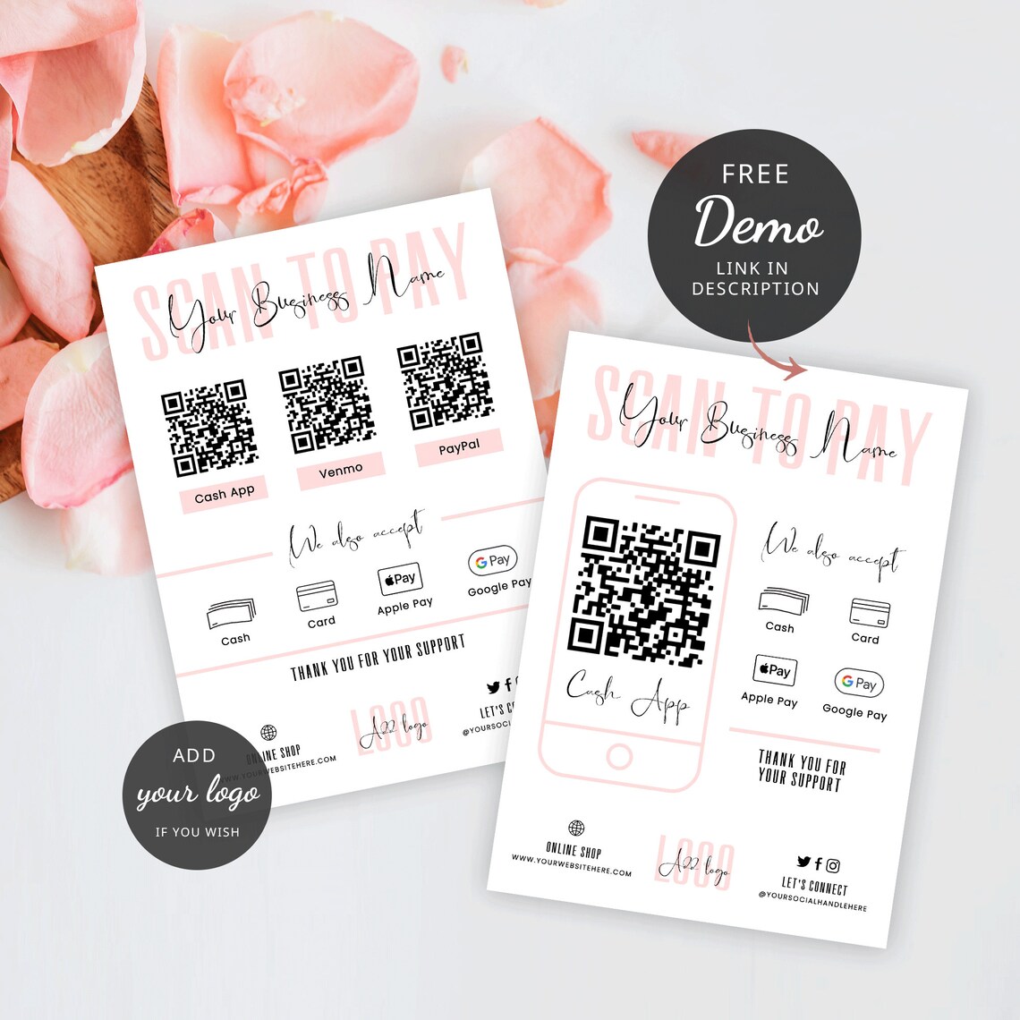 Scan to Pay QR Code Template Editable Scan Here to Pay Poster - Etsy