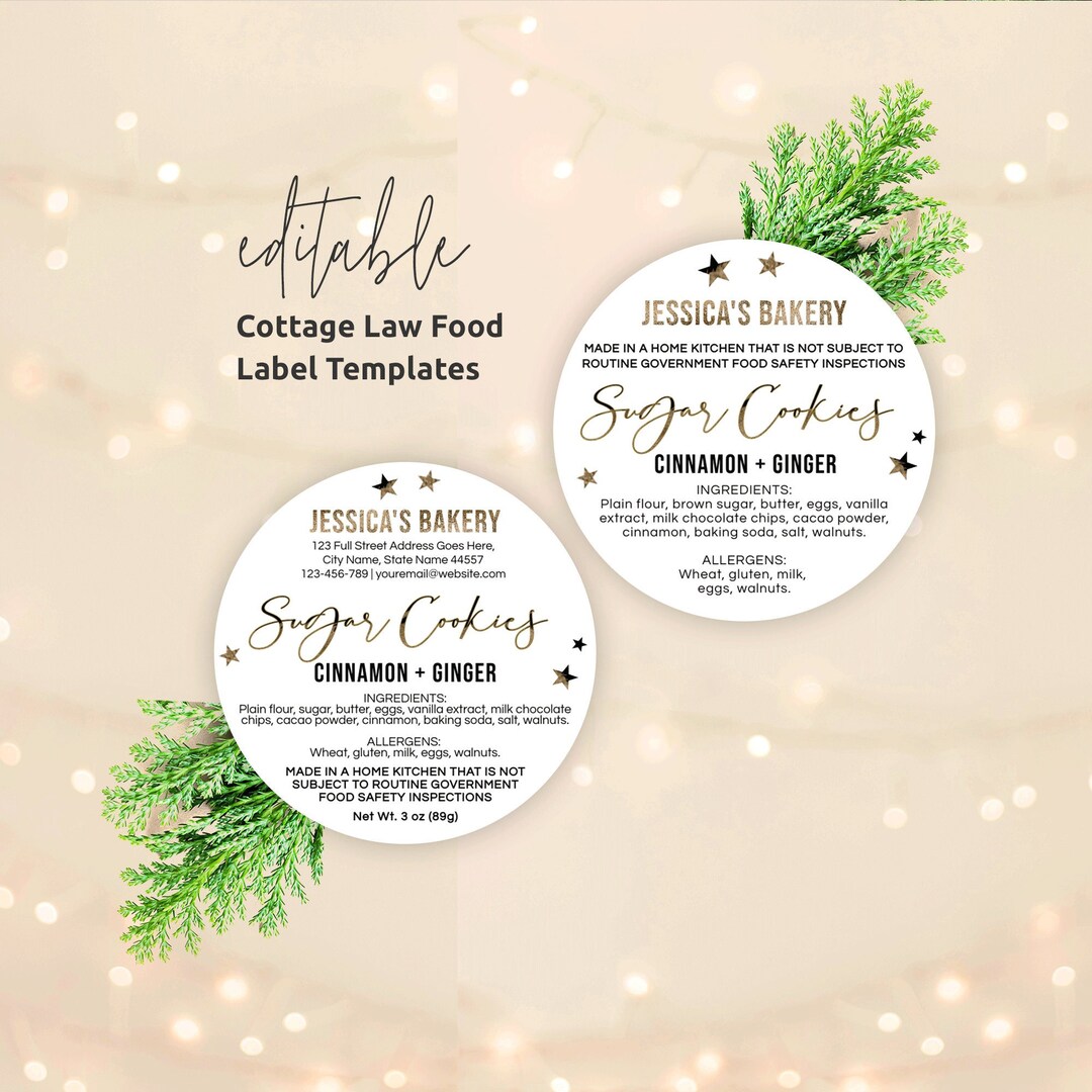Christmas Cottage Law Labels Template, Festive Cupcake Ingredients ...