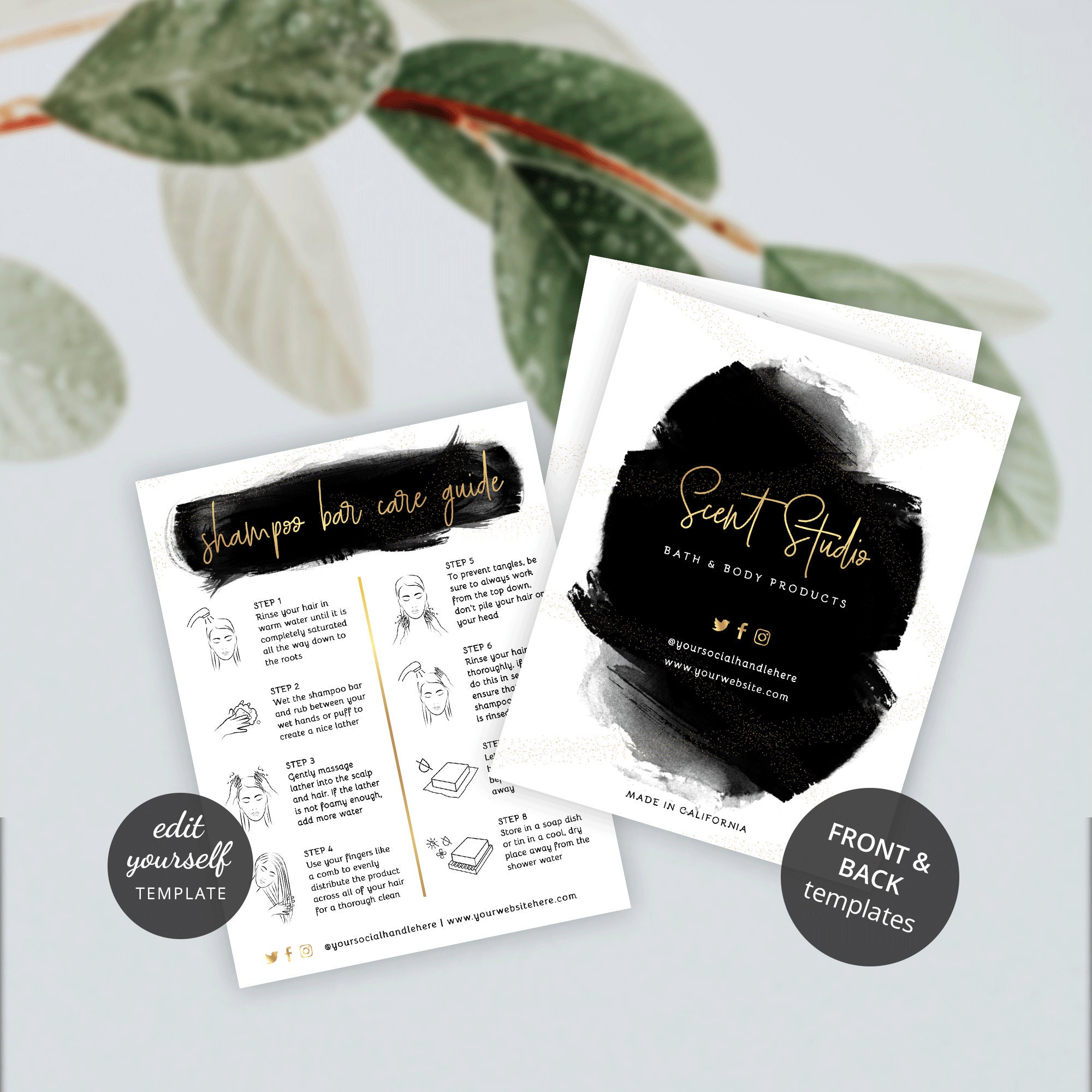 Shampoo Bar Care Guide Template Editable Shampoo Bar Care | Etsy