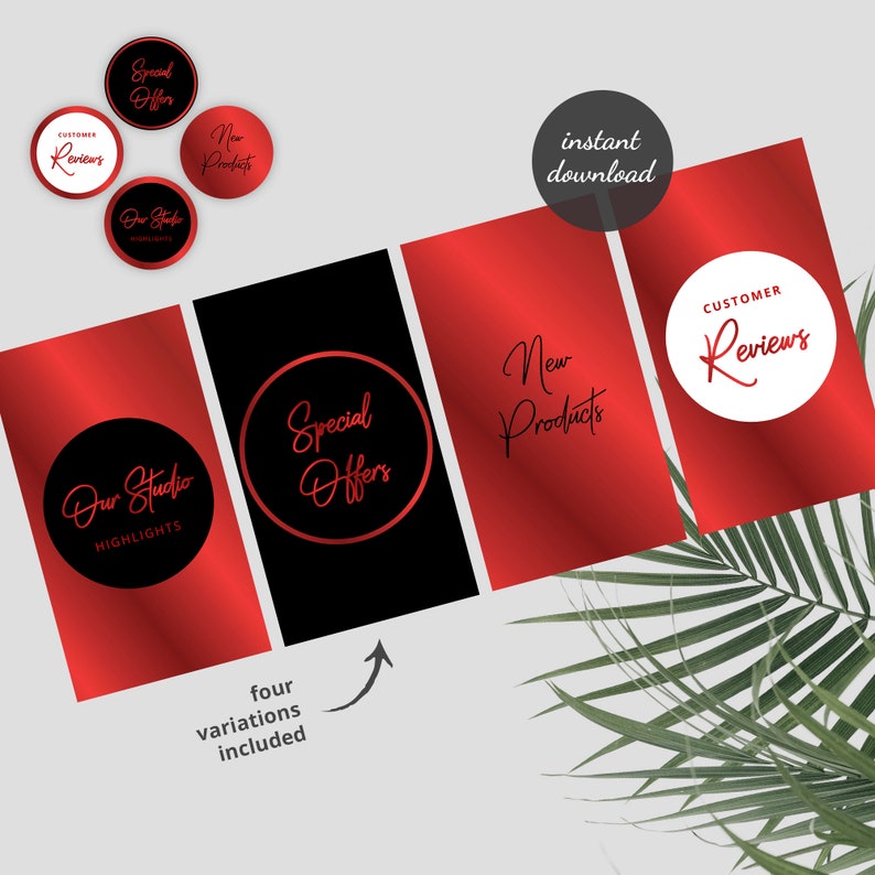 Red Instagram Highlights, Editable Instagram Story Covers, Custom IG ...