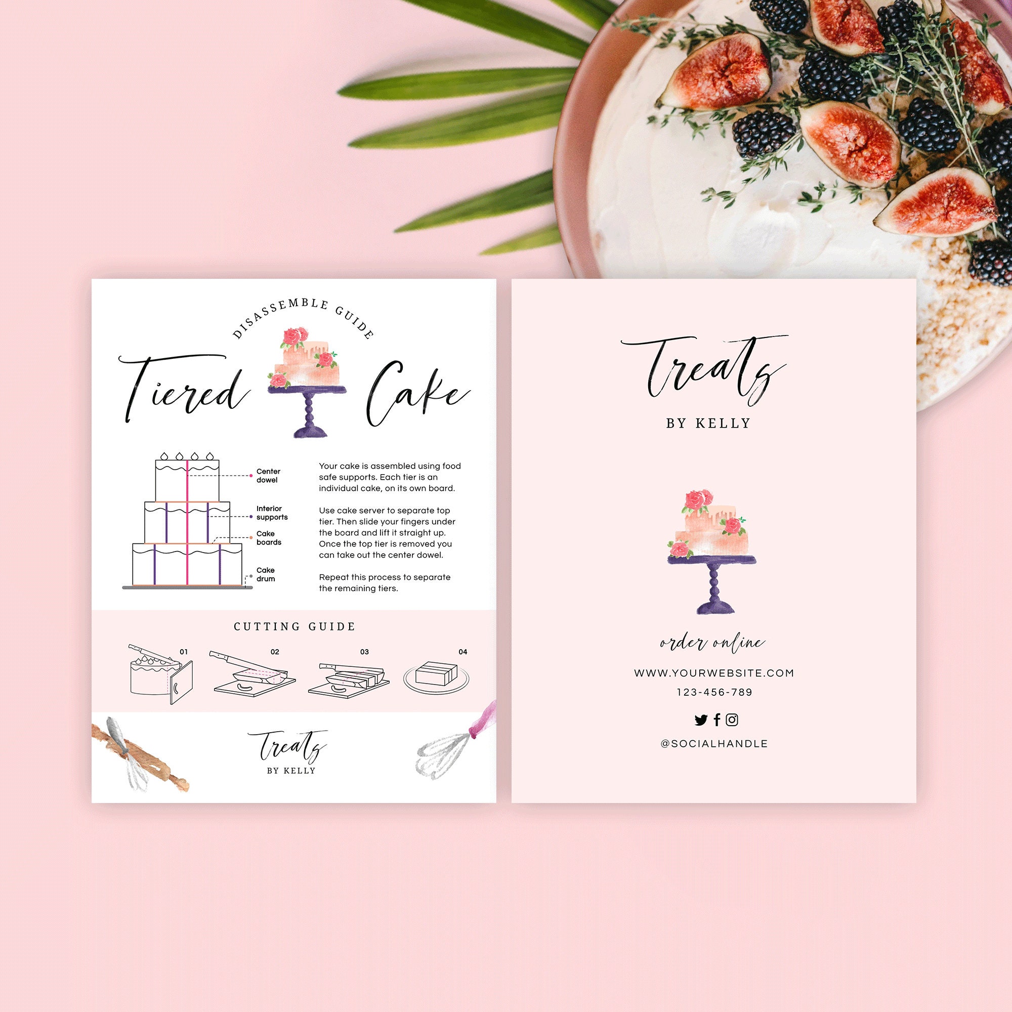 Printable Cake Serving Guide Template Tiered Cake Disassemble - Etsy