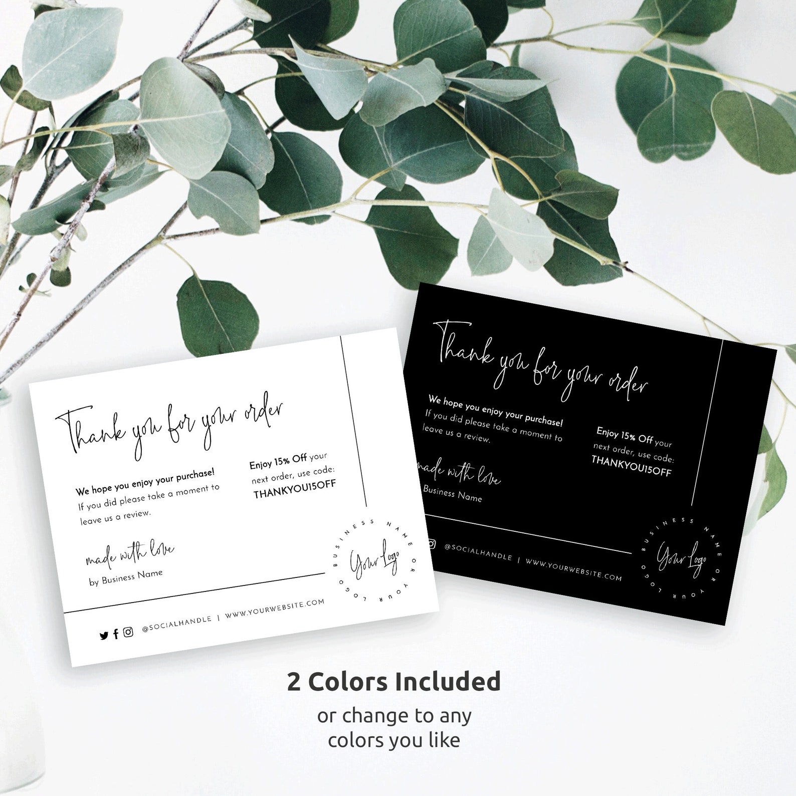 DIY Thank You for Your Order Template Editable Business Thank | Etsy