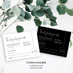 DIY Thank You for Your Order Template, Editable Business Thank You Card ...