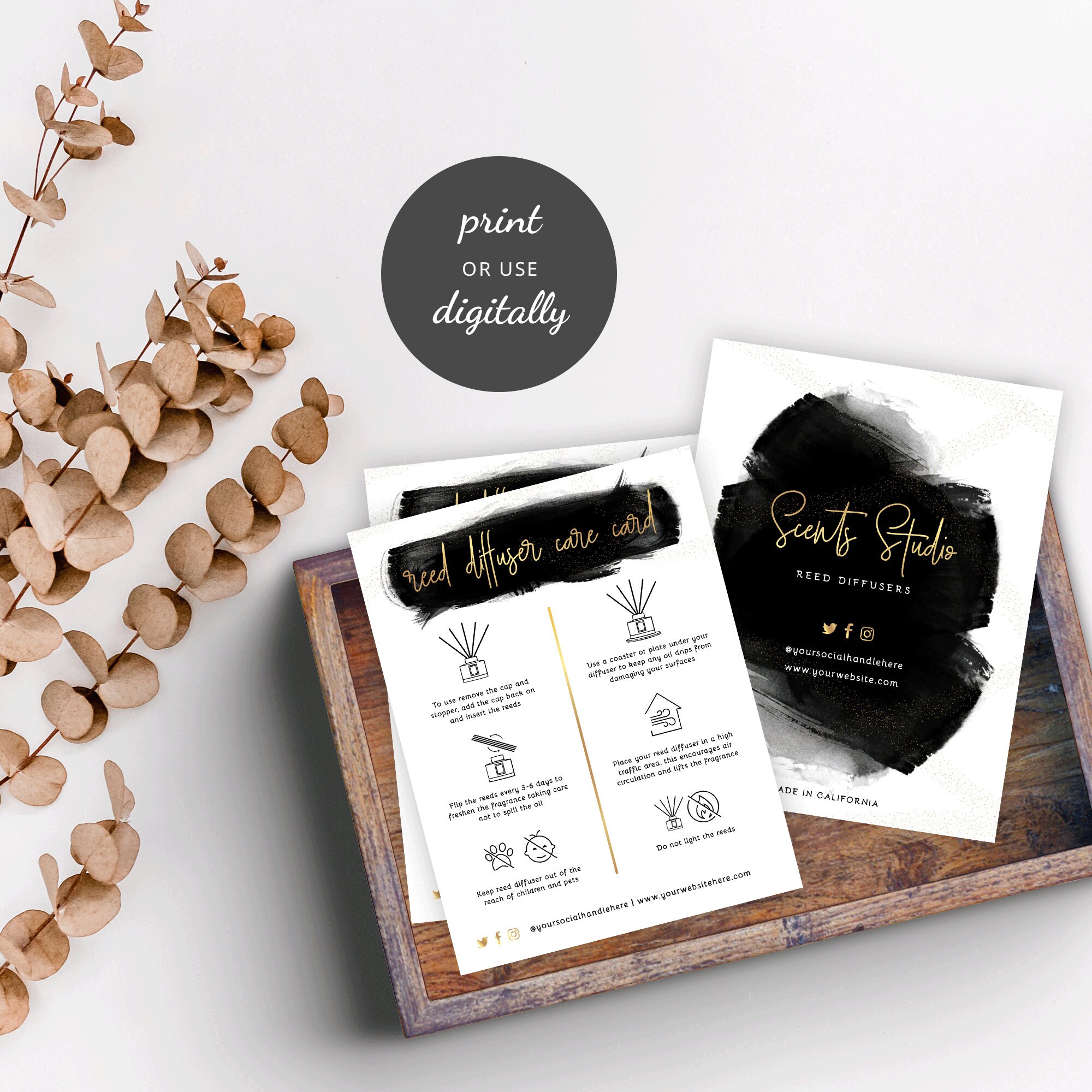 Reed Diffuser Care Card Printable Room Diffuser Care Guide | Etsy UK