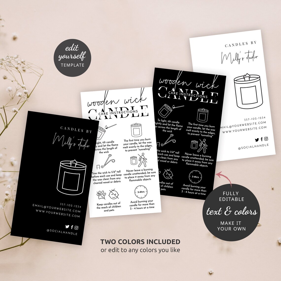 Wooden Wick Candle Safety Guide Template MINI Candle Do's - Etsy