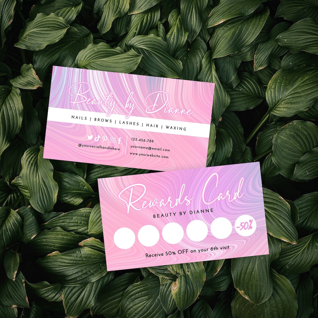 DIY Rewards Card Printable Beauty Loyalty Cards Template - Etsy