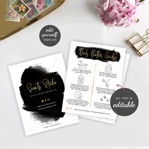 Body Butter Customer Guide Template, Customizable Whipped Shea Lotion ...