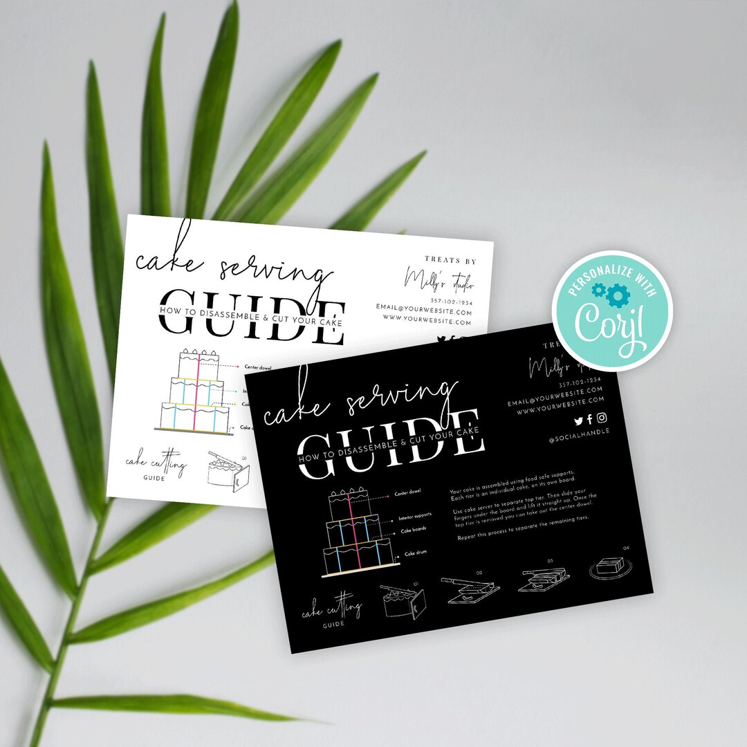 Cake Serving Guide Template, Editable Cake Disassemble Instructions ...