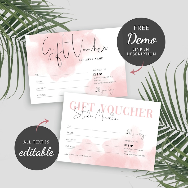 Mother's Day Gift Voucher Design Feminine Gift Card | Etsy