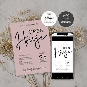 Boho Open House Flyer Template, Modern Real Estate Agent Marketing ...