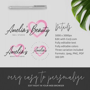 Editable Logo Template, DIY Lash Logo Design, Beauty Branding Template ...