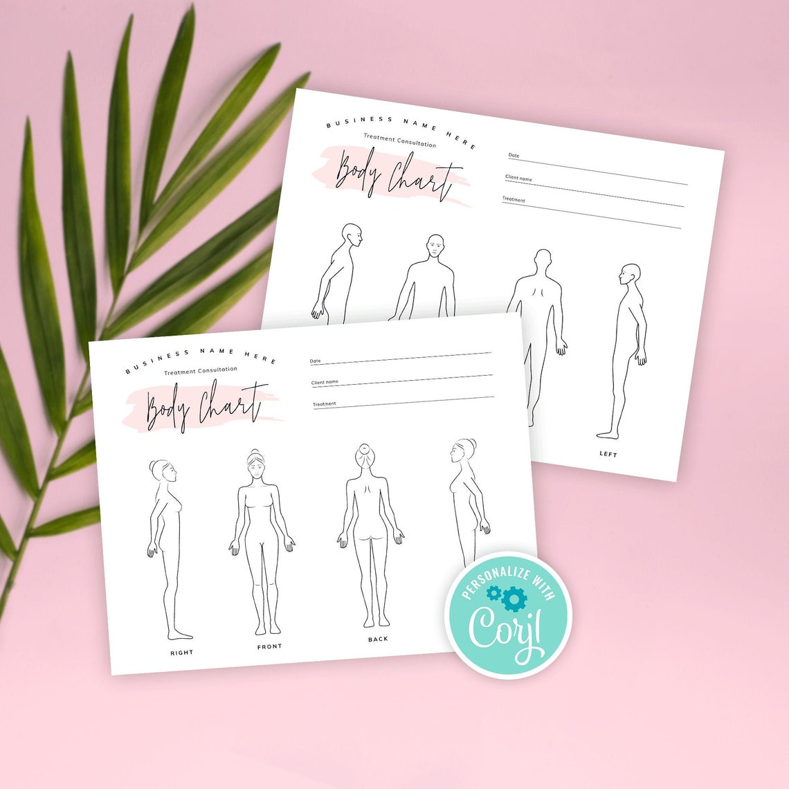 Body Chart Template, Editable Beauty Salon Consultation Template ...