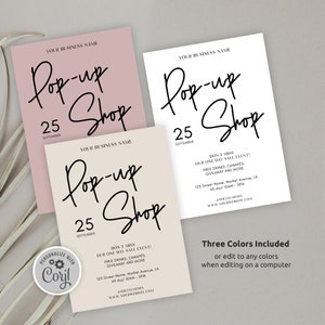Pop up Shop Invitation Template, Boho Design, Craft Market Marketing ...