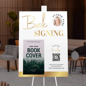 Book Signing Sign Template, Faux Gold Book Promotion Foam Board Design ...