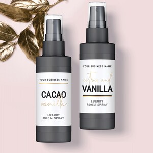 Room Spray Bottle Label Template, Black & Gold, Custom 1 Oz, 2 Oz, 4 Oz ...