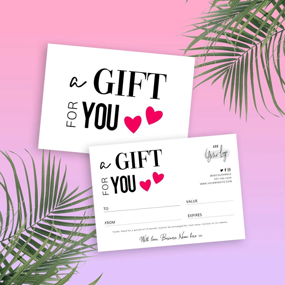 Editable Gift Voucher Template Girly Gift Certificate DIY - Etsy