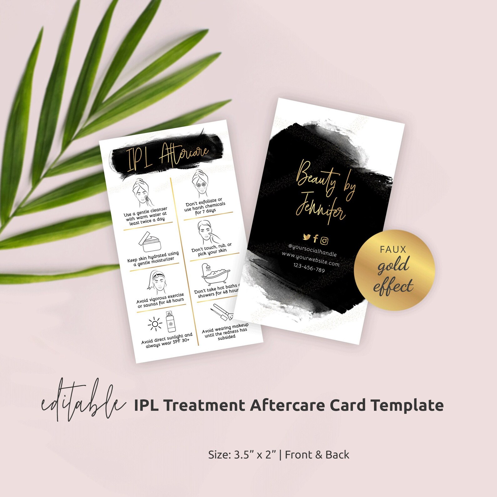 Editable IPL Care Card Template IPL Aftercare Instructions - Etsy