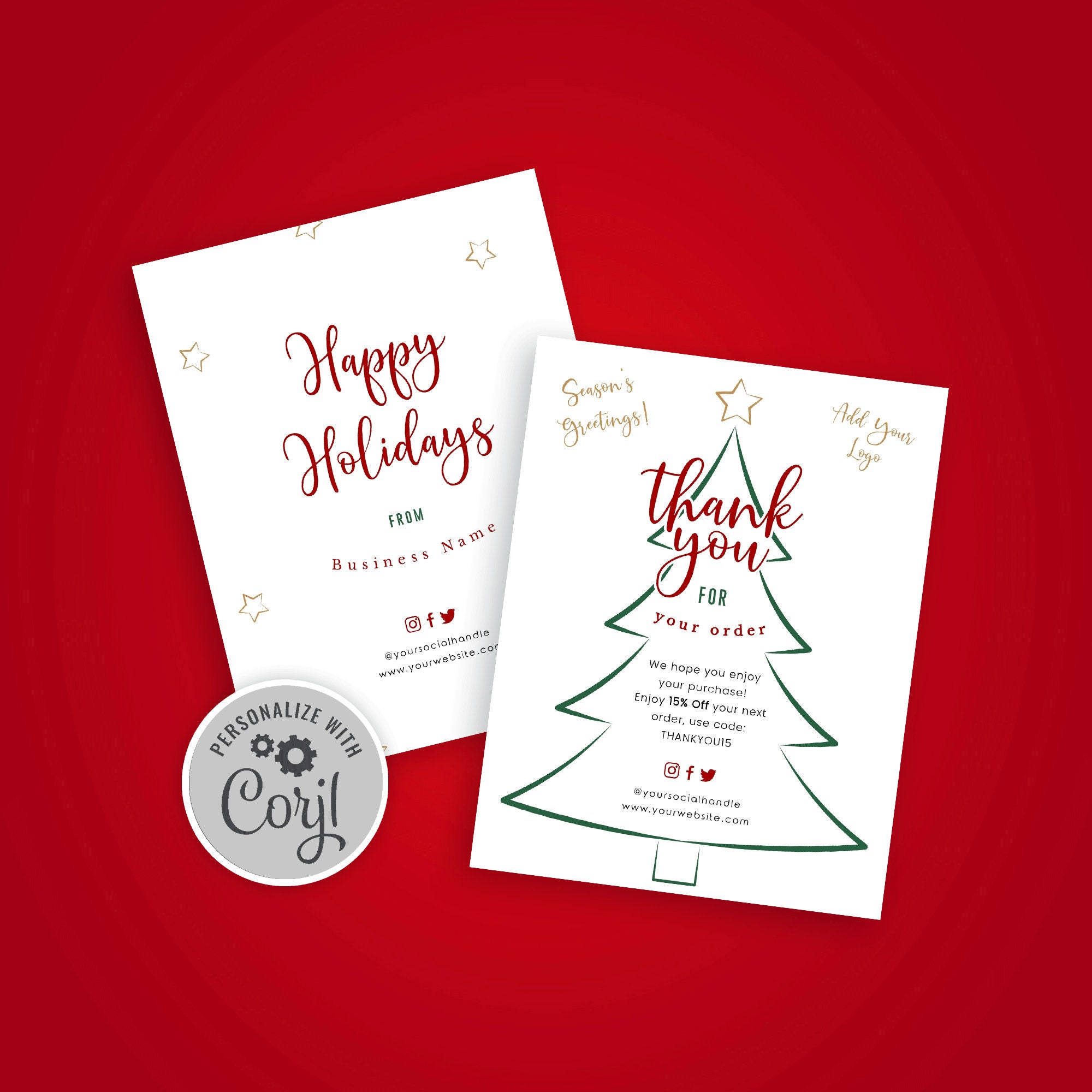 Handmade Christmas Thank You Cards