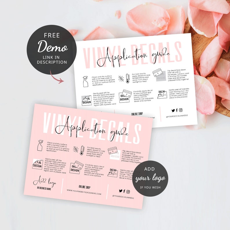 Decals Customer Guide Template Editable Vinyl Stickers - Etsy