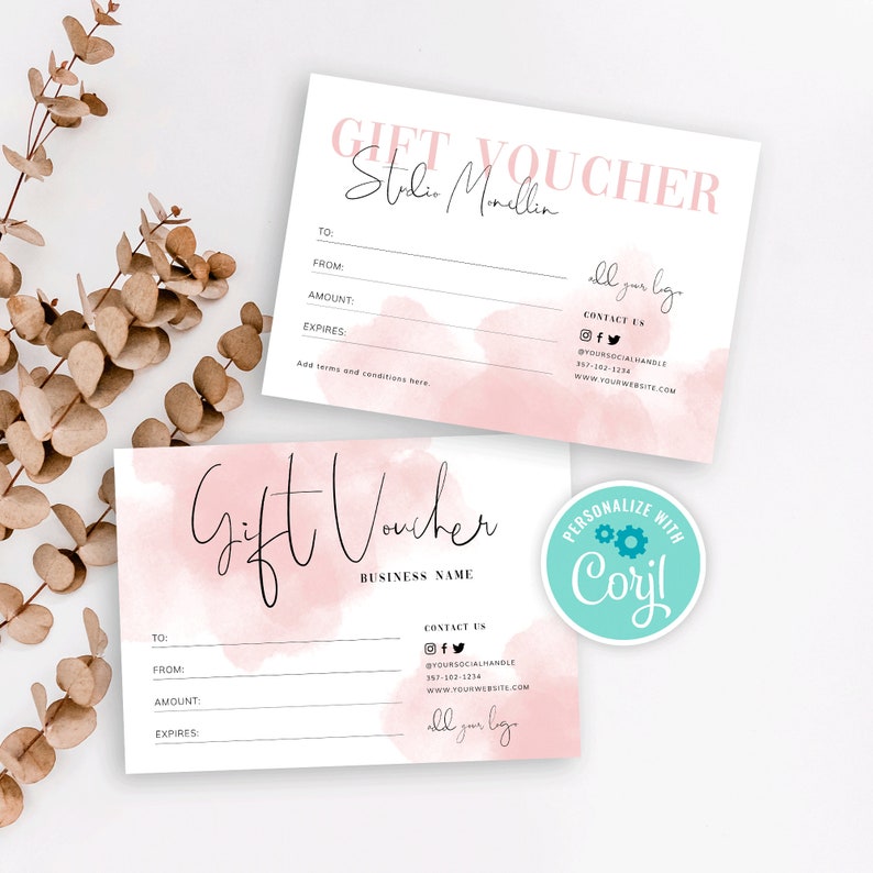 Mother's Day Gift Voucher Design Feminine Gift Card | Etsy