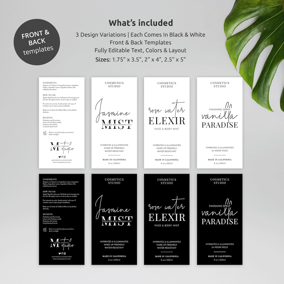 Cosmo Bottle Label Template Editable Spray Bottle Labels 4 - Etsy