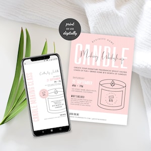 Candle Making Marketing Template, Feminine Candle Class Promo Flyer ...
