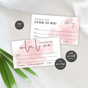 Custom Blush Pink Raffle Ticket, Feminine Watercolor Enter to Win Token ...