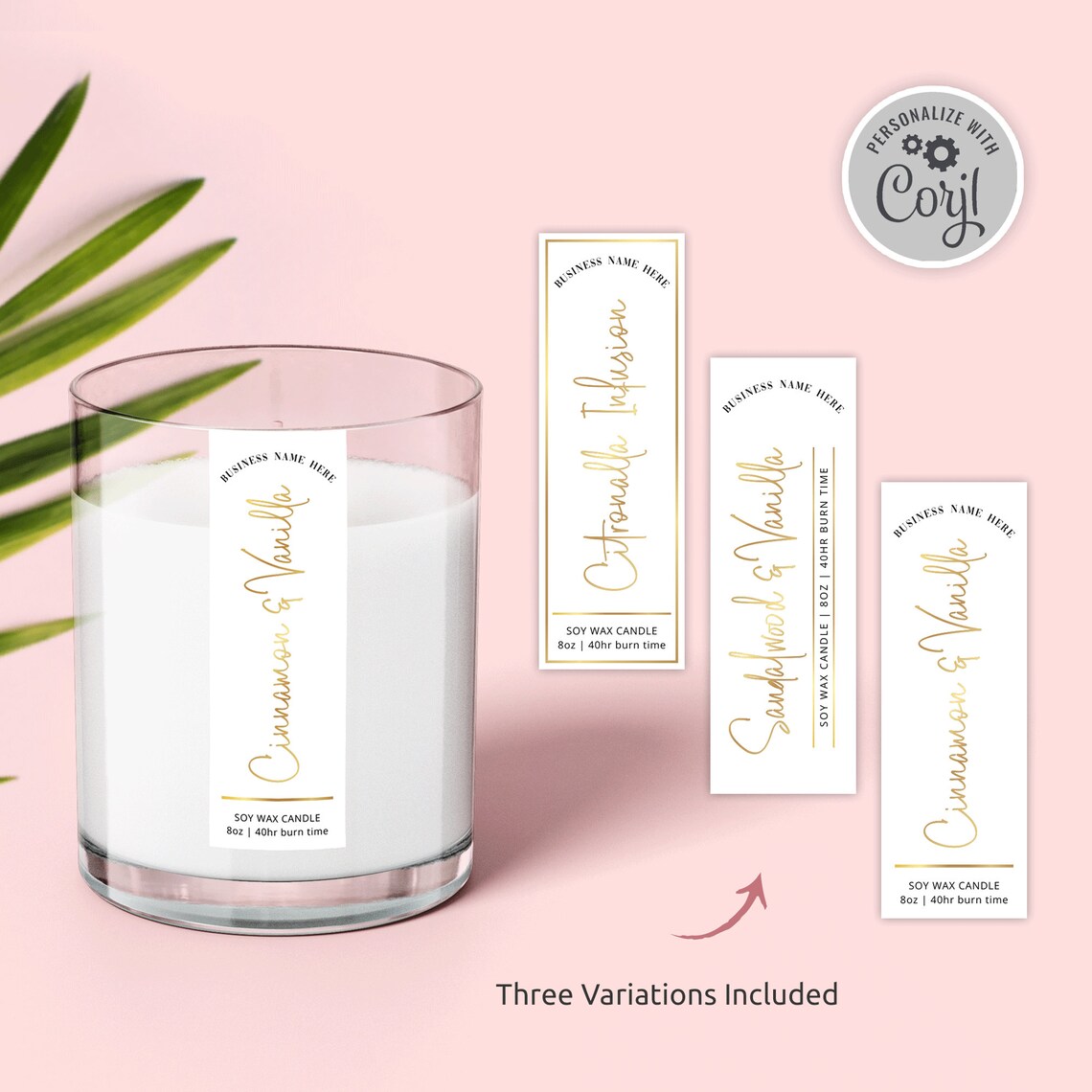 Editable Vertical Labels Faux Gold Product Label Template - Etsy