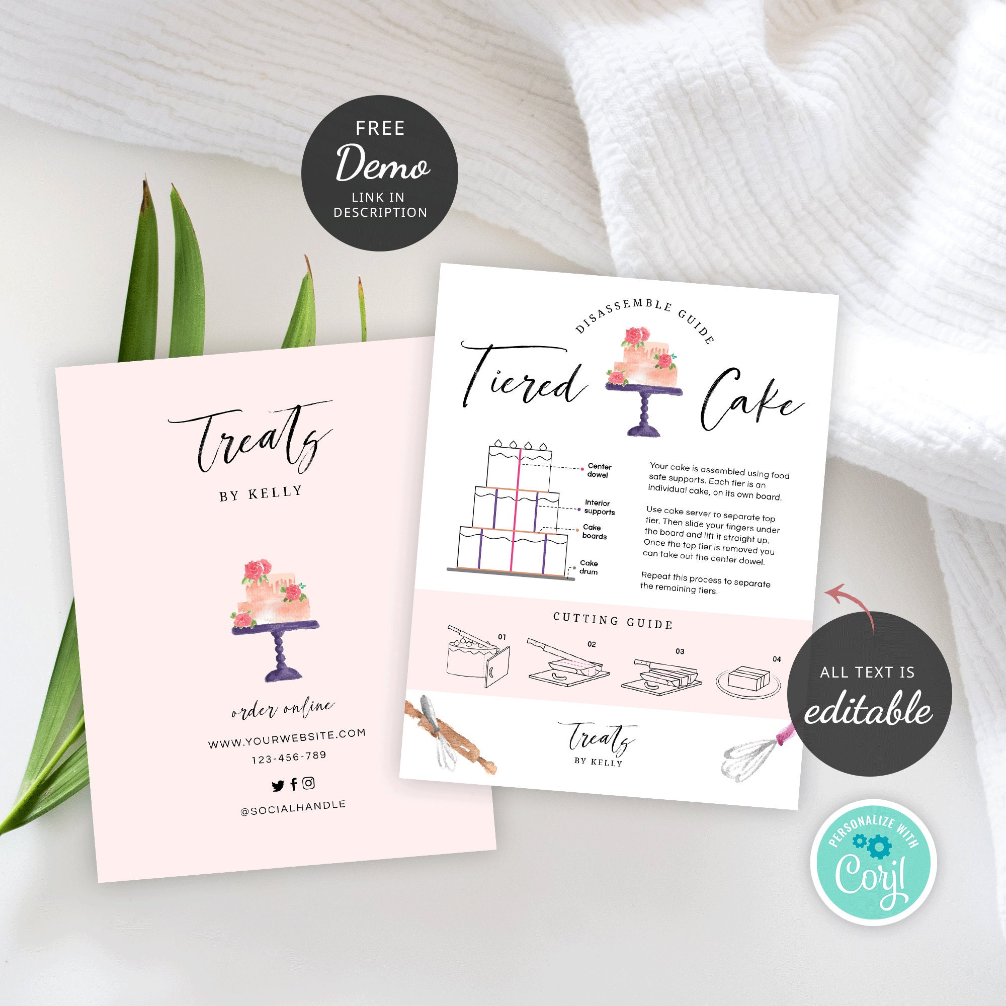 Printable Cake Serving Guide Template Tiered Cake Disassemble - Etsy