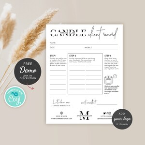 Candle Class Customer Form Template, Candle Making Course Client ...