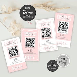 Social Media QR Code Business Cards Template, Editable Connect With Us ...