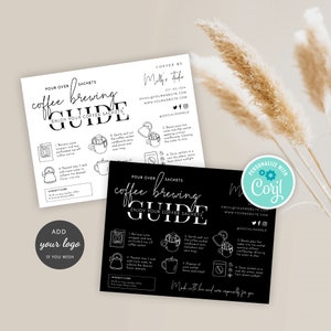 Coffee Brewing Guide Template, Editable Drip Coffee Instructions ...