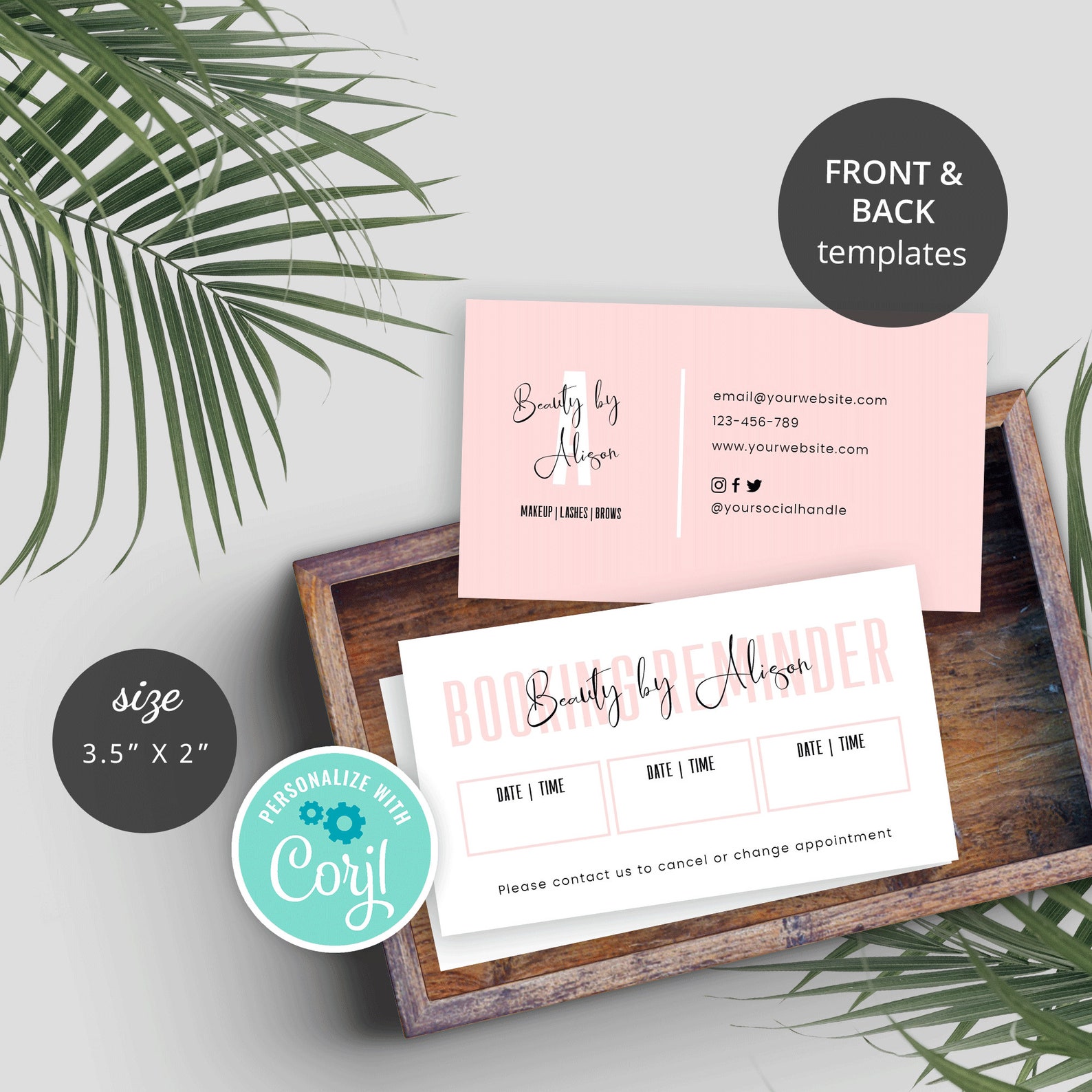 DIY Booking Reminder Template Feminine Appointment Date & - Etsy