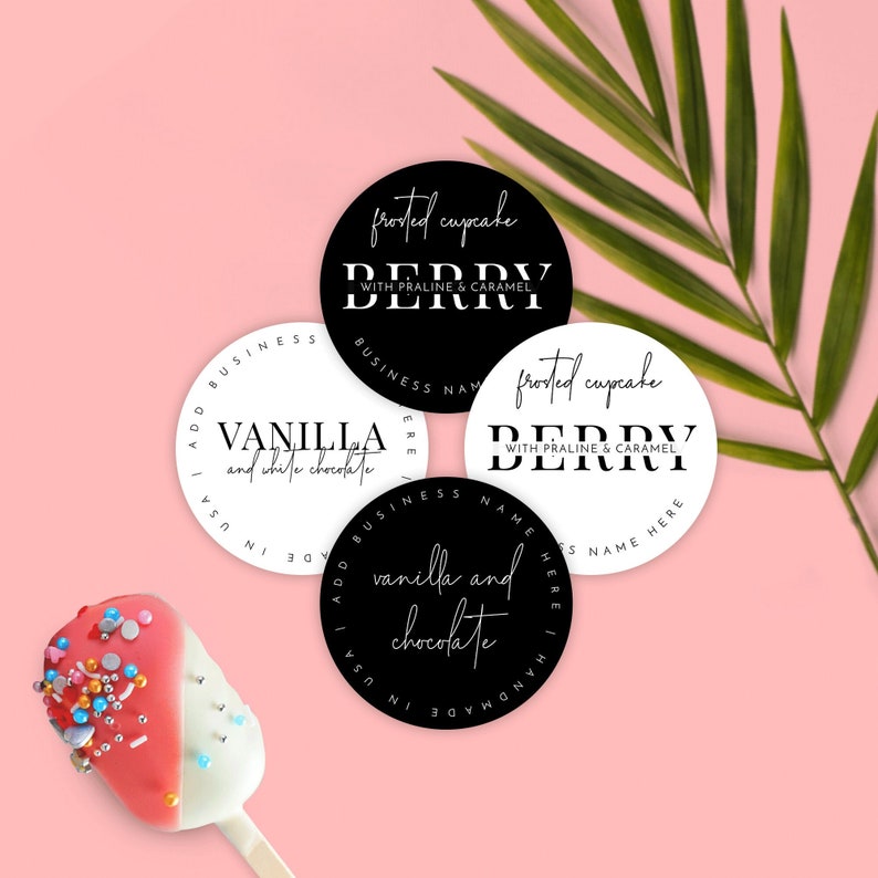 Minimalist Scent Name Labels, Editable Flavor Round Sticker Template ...
