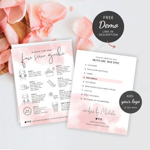 Face Serum Application Guide Template, Editable Skin Treatment Care ...