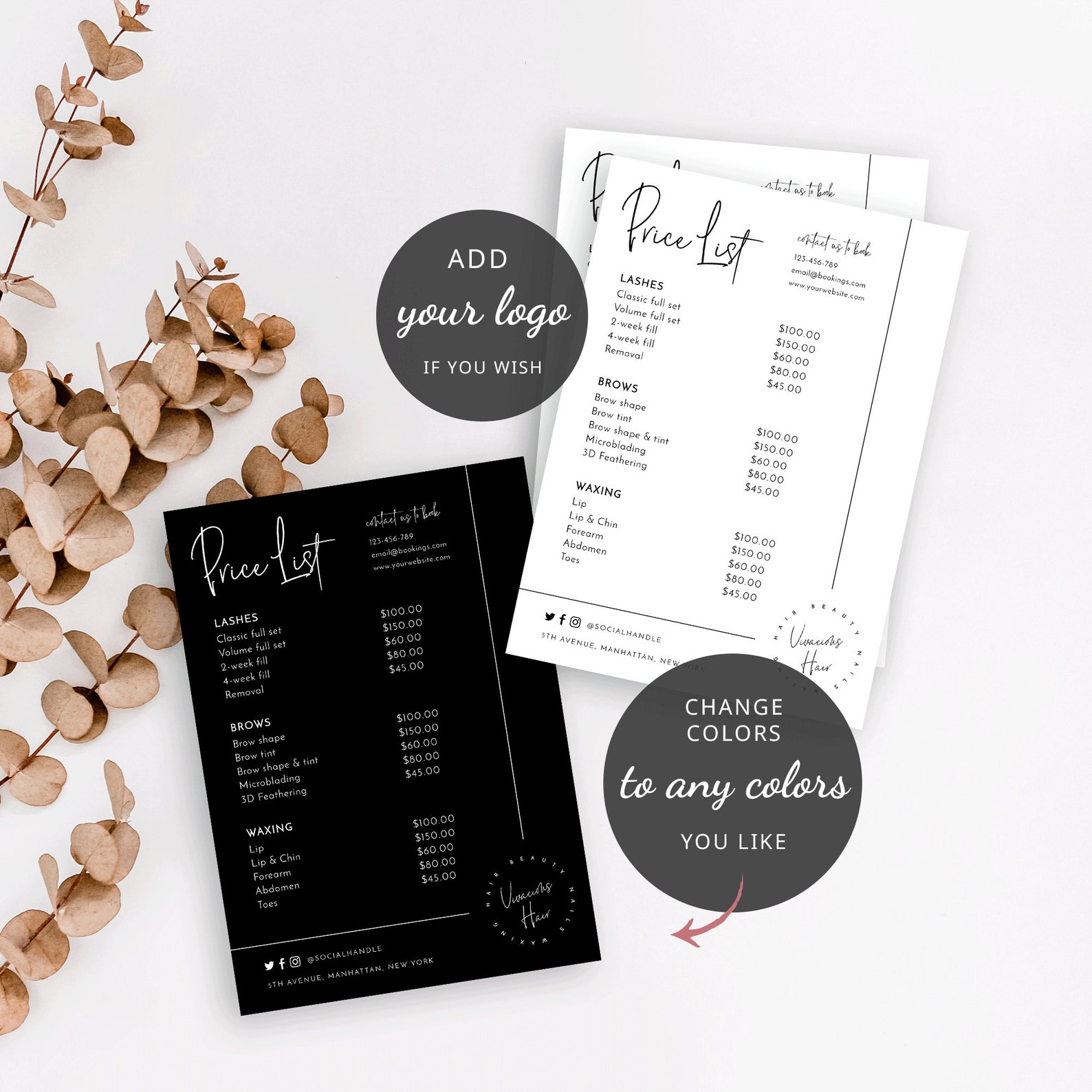 Edit Yourself Pricing Sheet DIY Pricing Flyer Template | Etsy