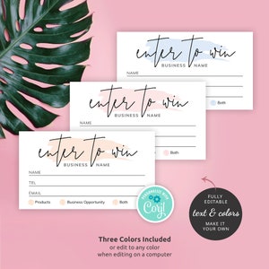 Custom Raffle Ticket Template, Enter to Win Token, Editable and ...