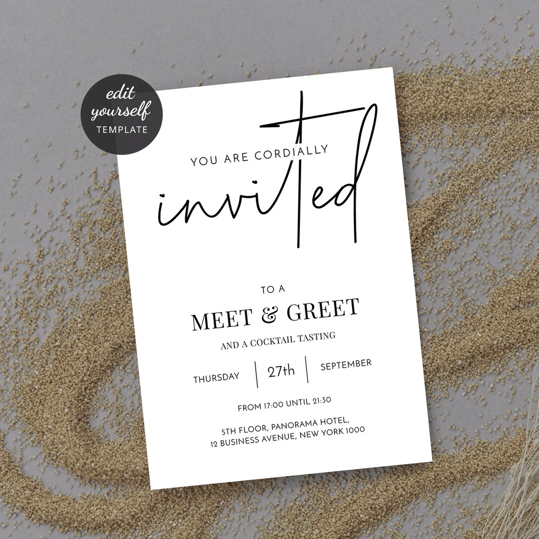 Networking Event Invitation Template, Minimalist Meet & Greet Flyer ...