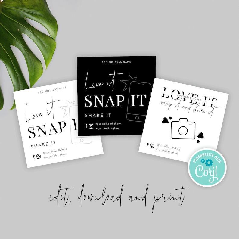 Editable Snap and Share Template Minimalist Share on Social - Etsy