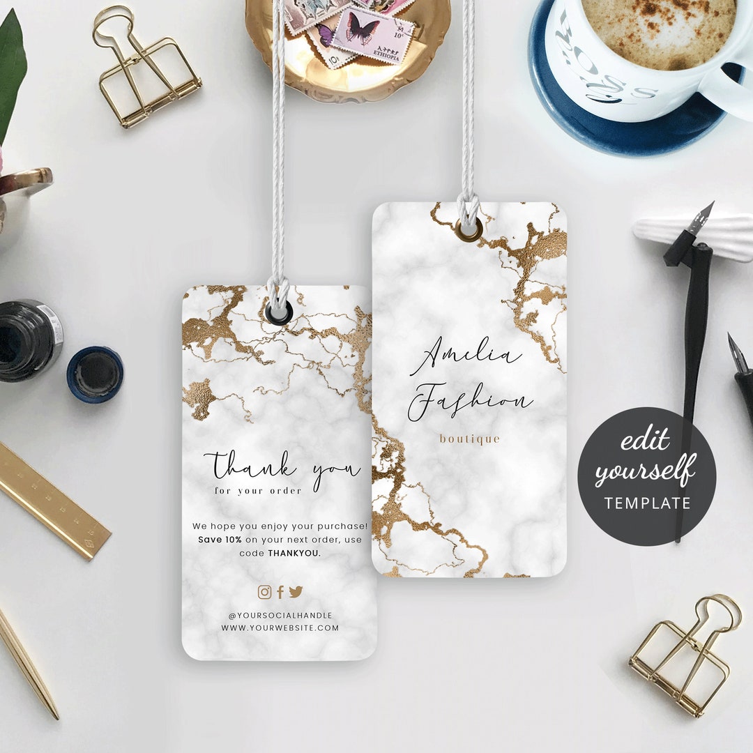 DIY Hang Tags Template, Editable Thank You Tags, Printable Apparel ...