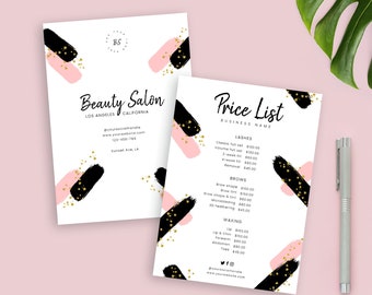 Makeup Artist Menu - Etsy