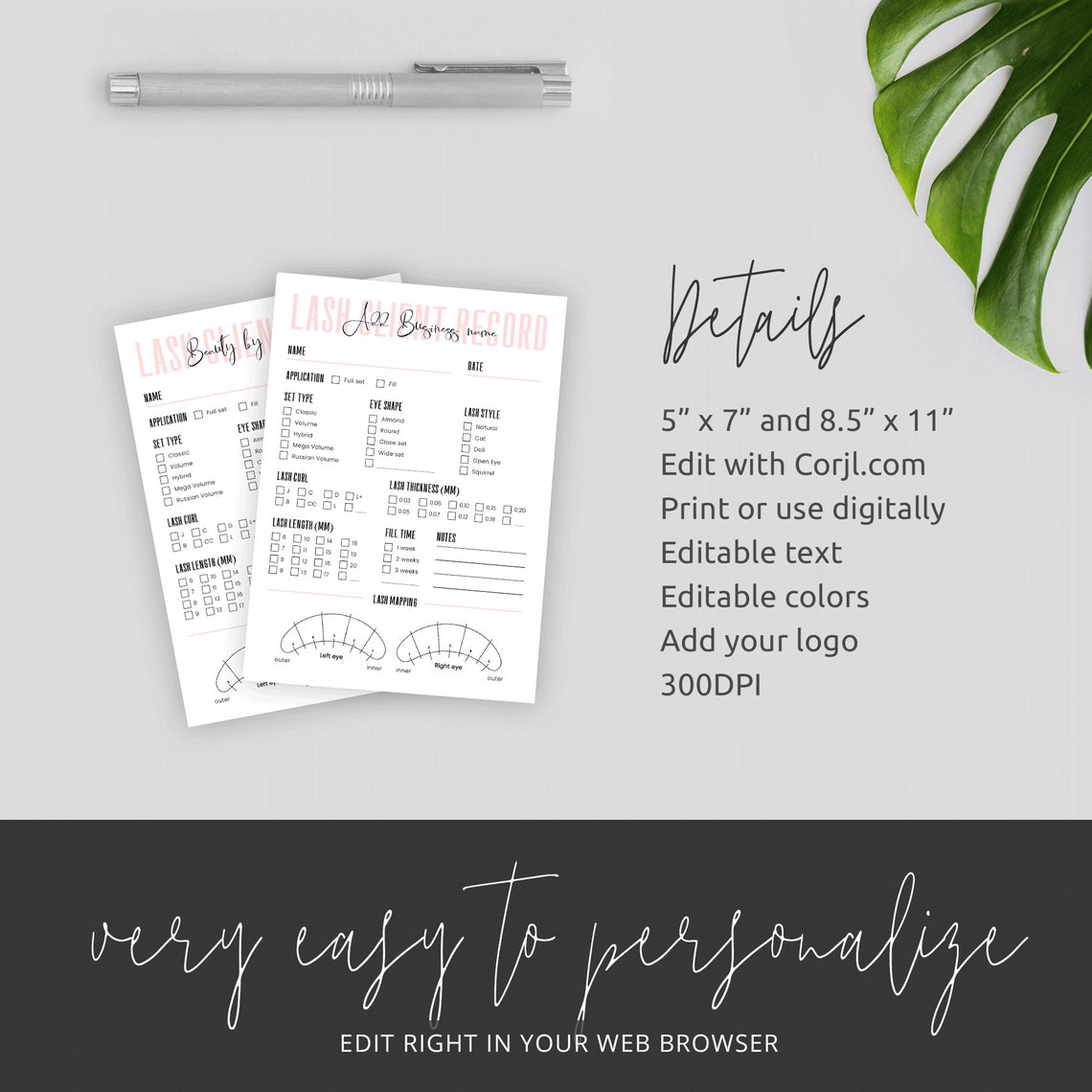 Editable Lash Client Record Template, Printable Lash Consultation Form ...