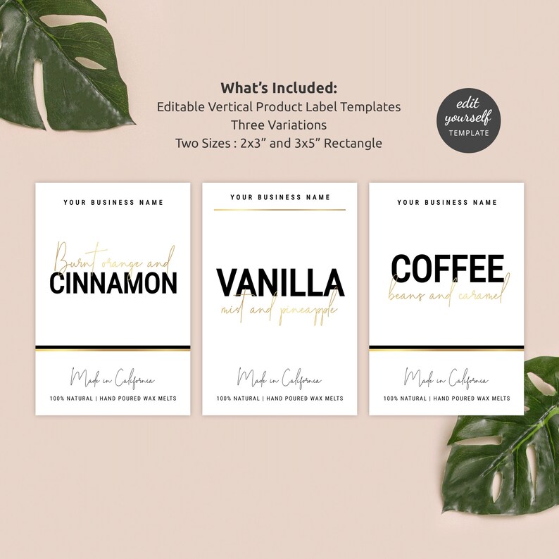 Vertical Product Labels Template 2x3 - Etsy