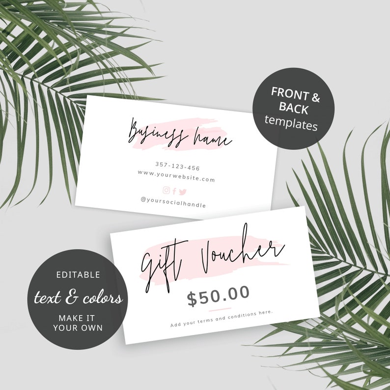 MINI Gift Voucher Template, Editable Gift Card Design, Small Gift ...