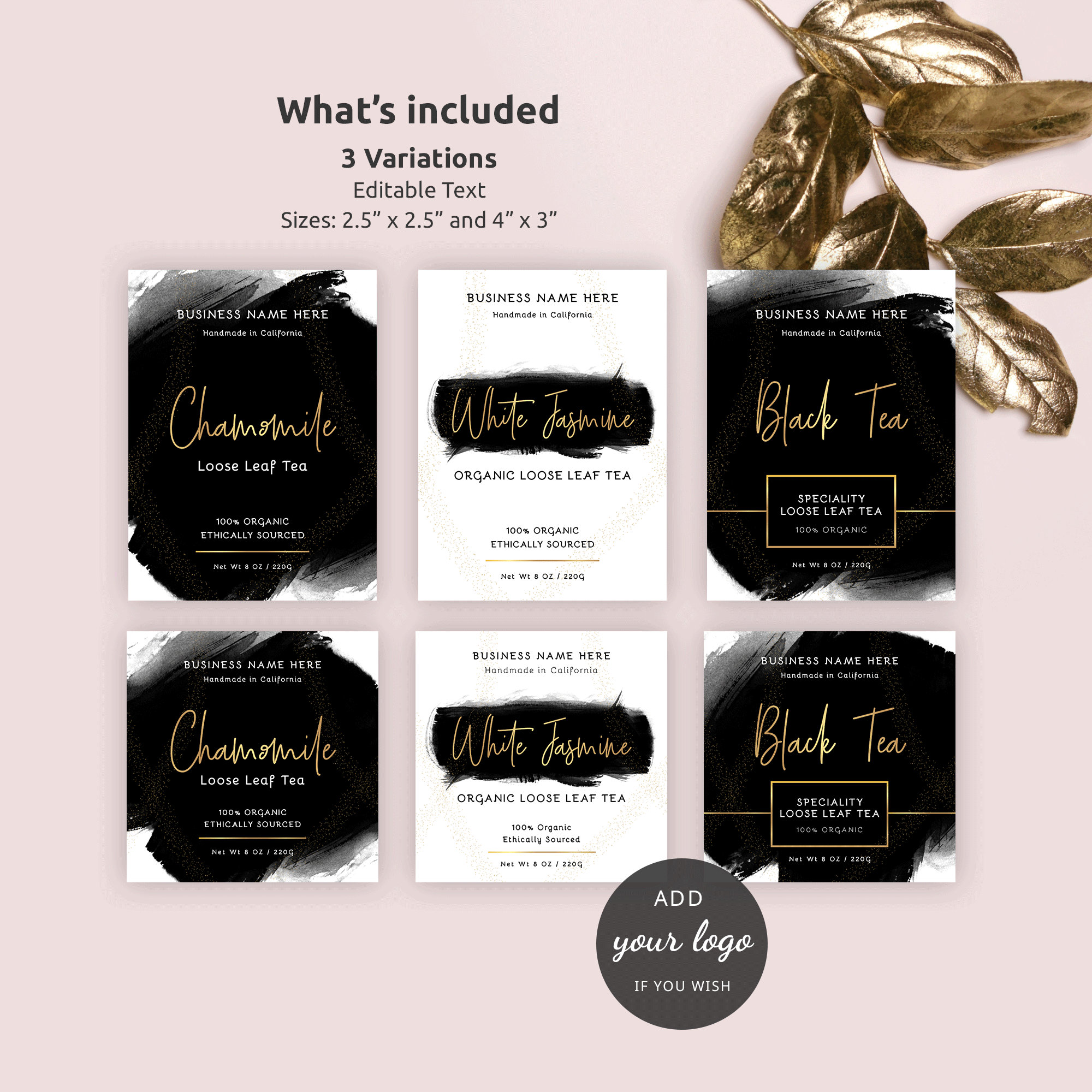 Editable Pouch Label Template, Custom Tea Box Labels, Printable Doypack ...